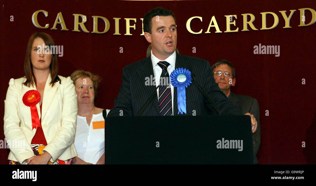 Conservative candidate Jonathan Morgan speaks after taking the Cardiff ...