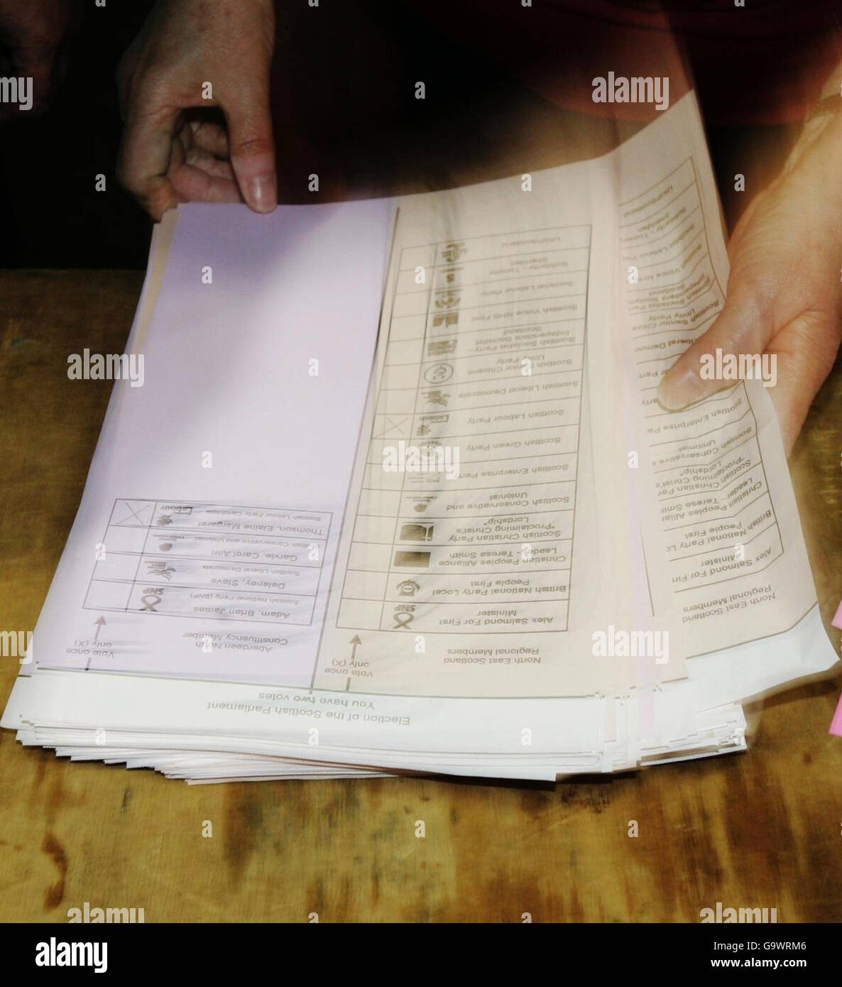 Ballot papers are counted at the Aberdeen Exhibition centre before ...