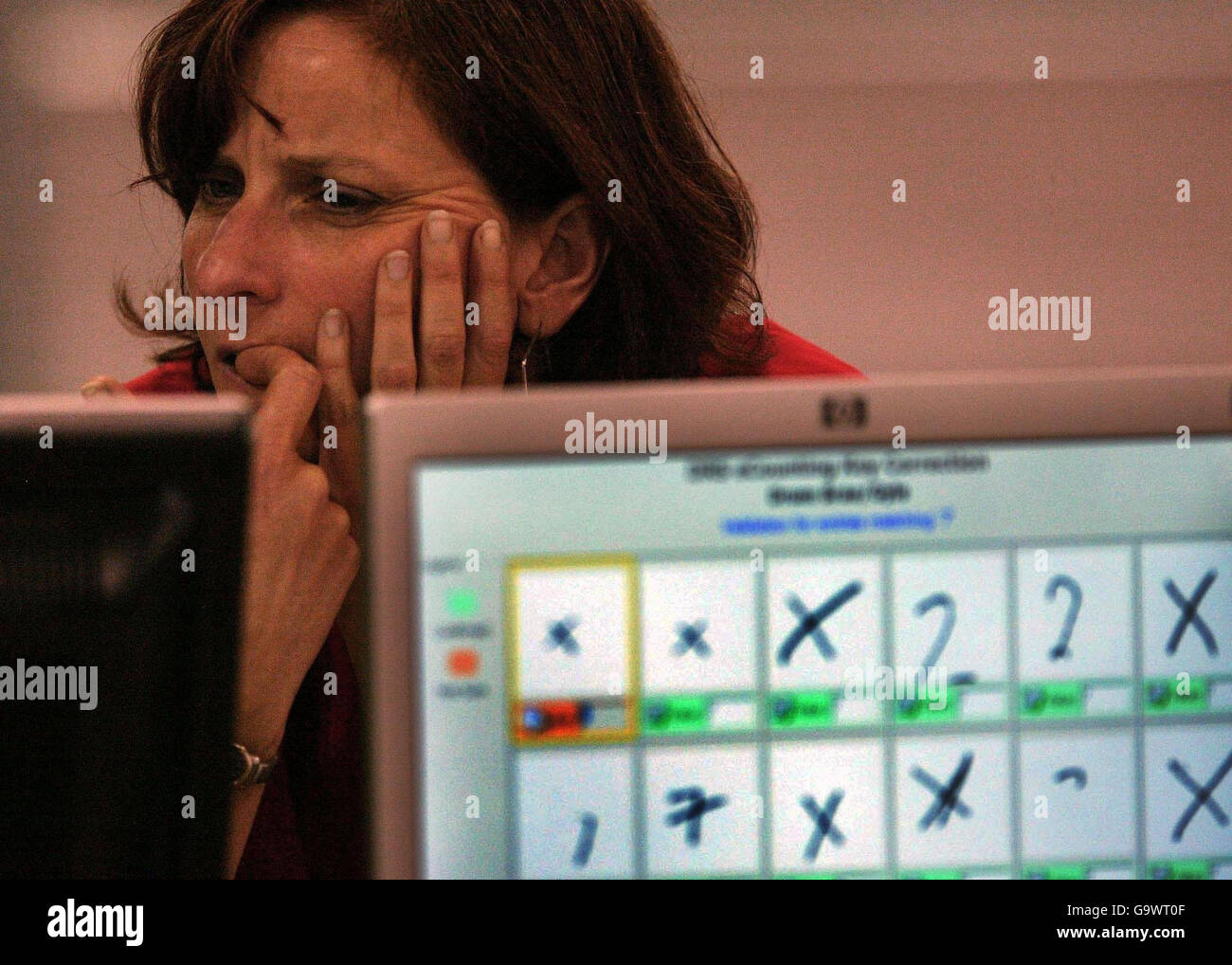 A computer displays marks made on ballot papers around Edinburgh as ...