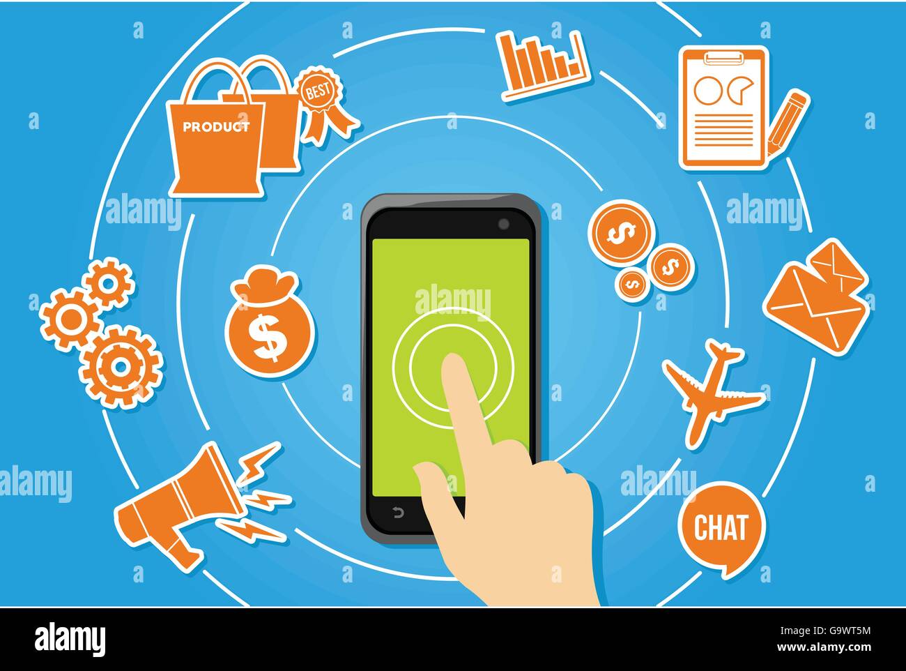 apps mobile application development ecosystem Stock Vector Image & Art ...