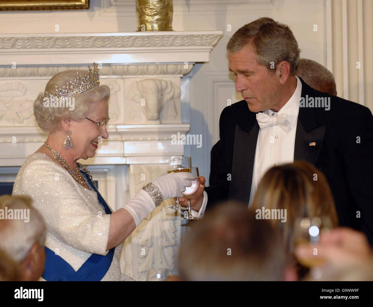 Britain's Queen Elizabeth II with the President of the USA, George Bush ...