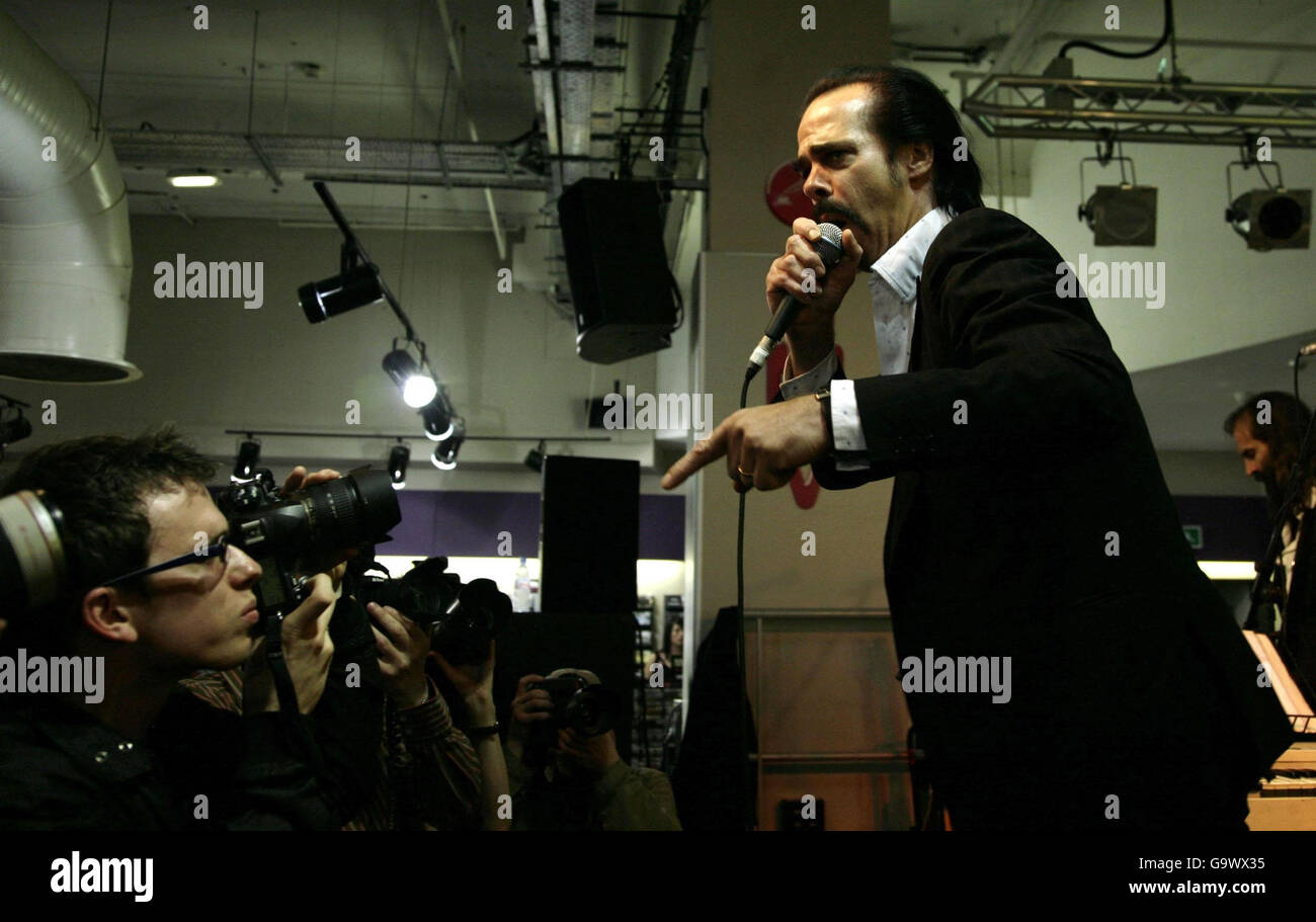 Nick Cave and his band Grinderman perform during a ceremony to announce ...