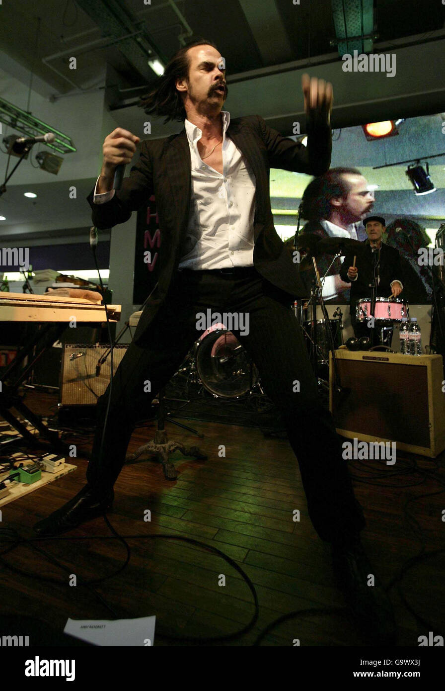 Nick Cave and his band Grinderman perform during a ceremony to announce ...