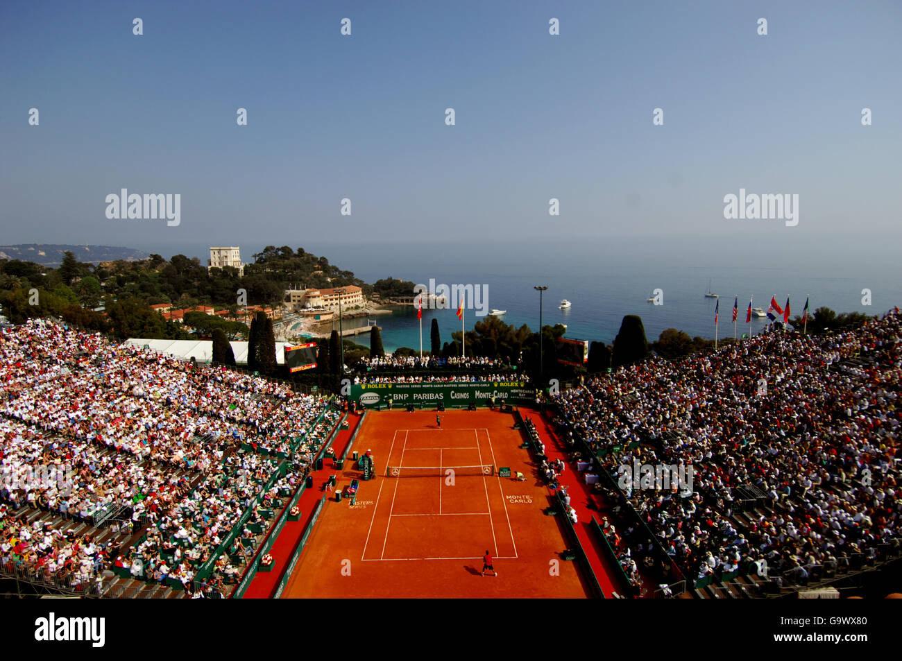 Roger federer v rafael nadal at the monte carlo country club hi-res ...