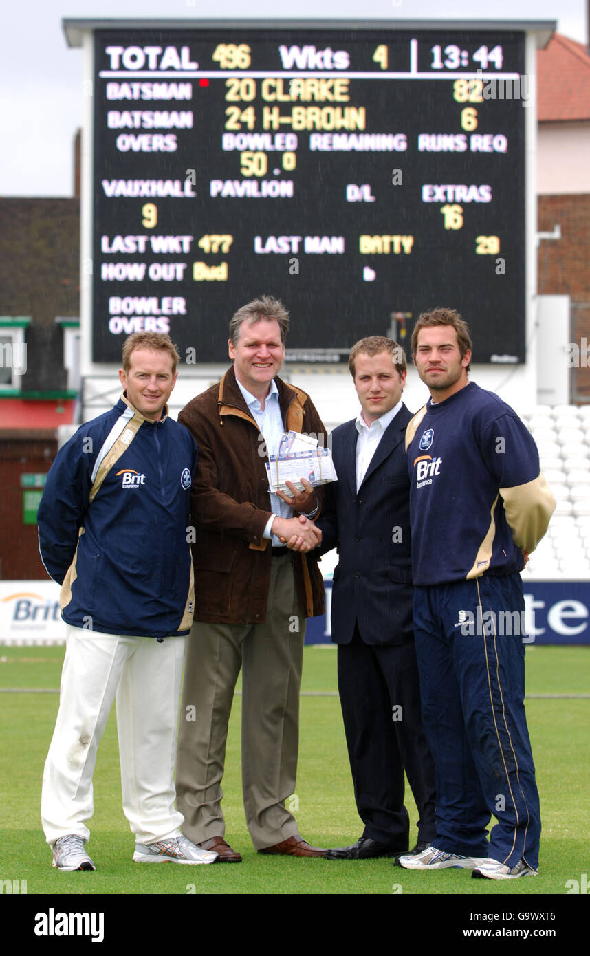 Pictured also batsmen ally brown left and james benning hi-res stock ...
