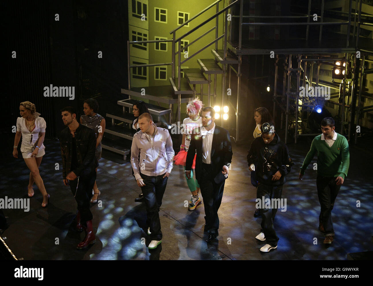 The cast performing during rehearsals for the live finale of 'Musicool ...