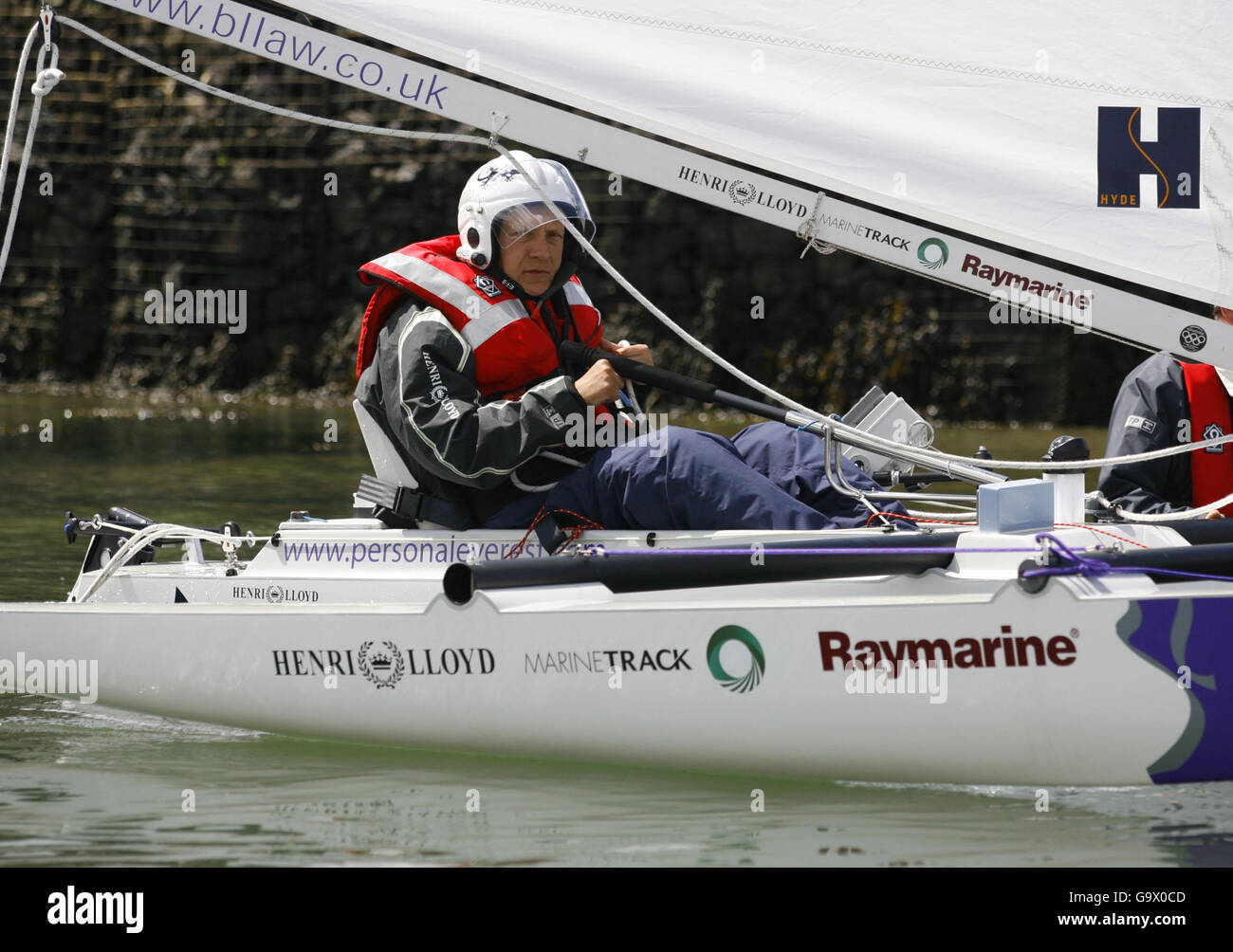 Quadraplegic sailor Geoff Holt at the Royal Souhern Yacht Club in ...
