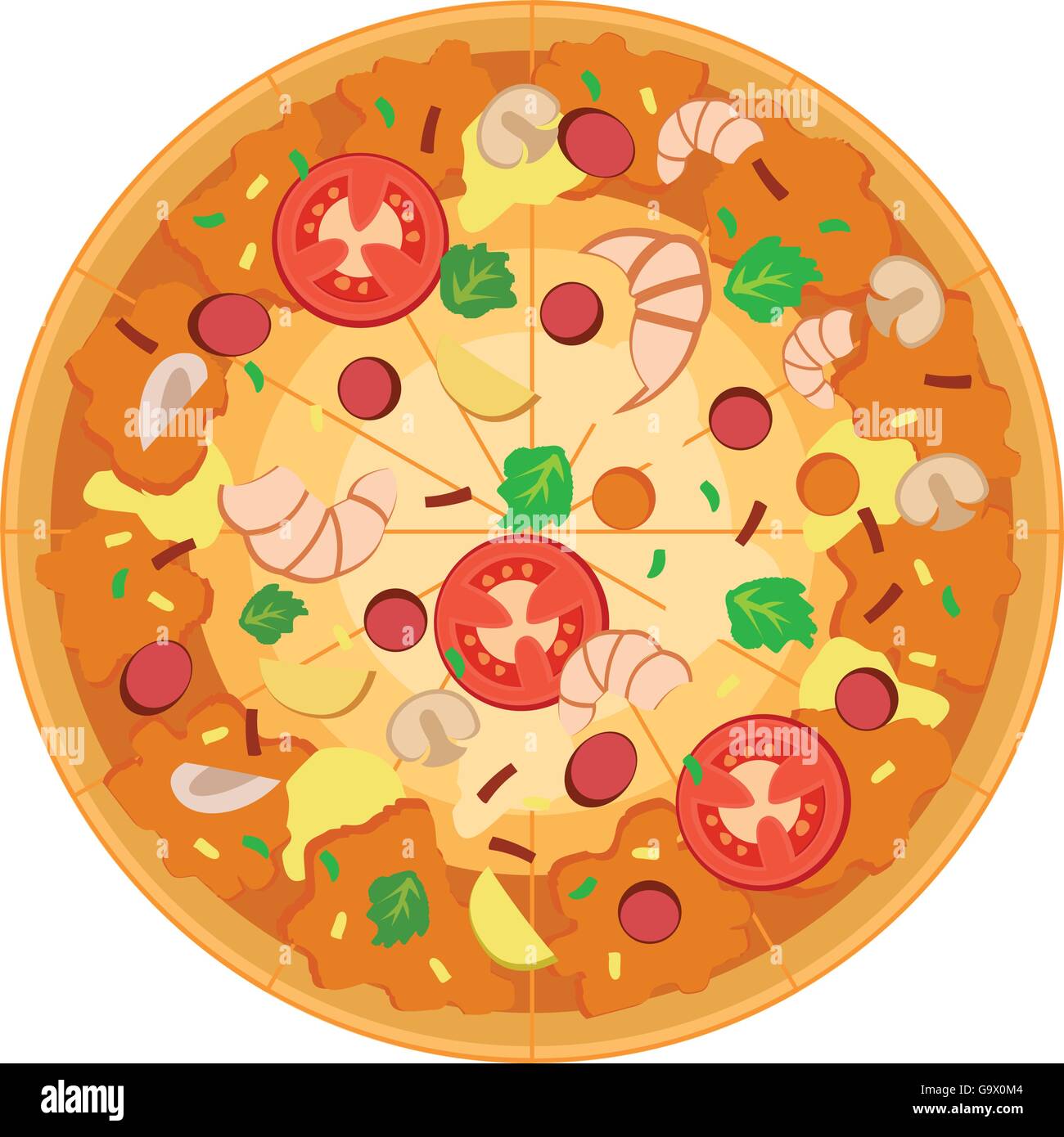 Traditional Italian Pizza vector top view Stock Vector Image & Art - Alamy
