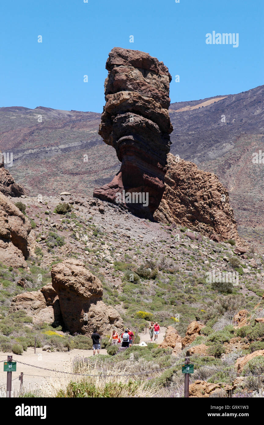 rock formation devil's finger at Mount Teide, high plateau, Tenerife ...