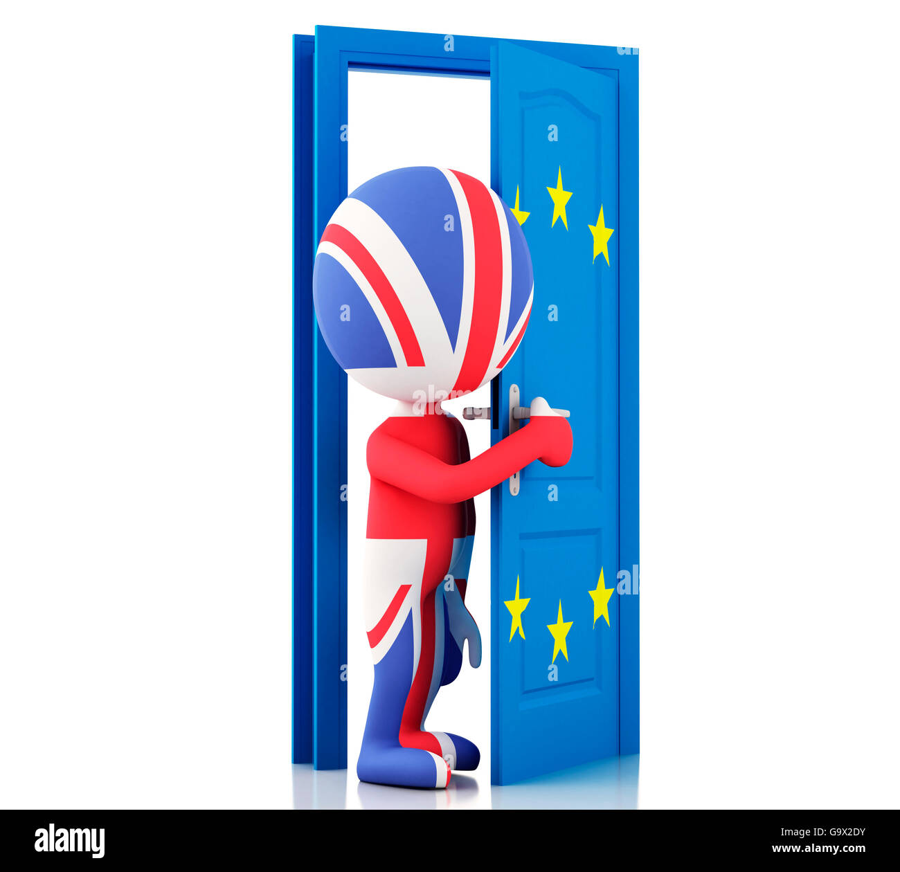 3d renderer illustration. United Kingdom and European Union. Brexit ...