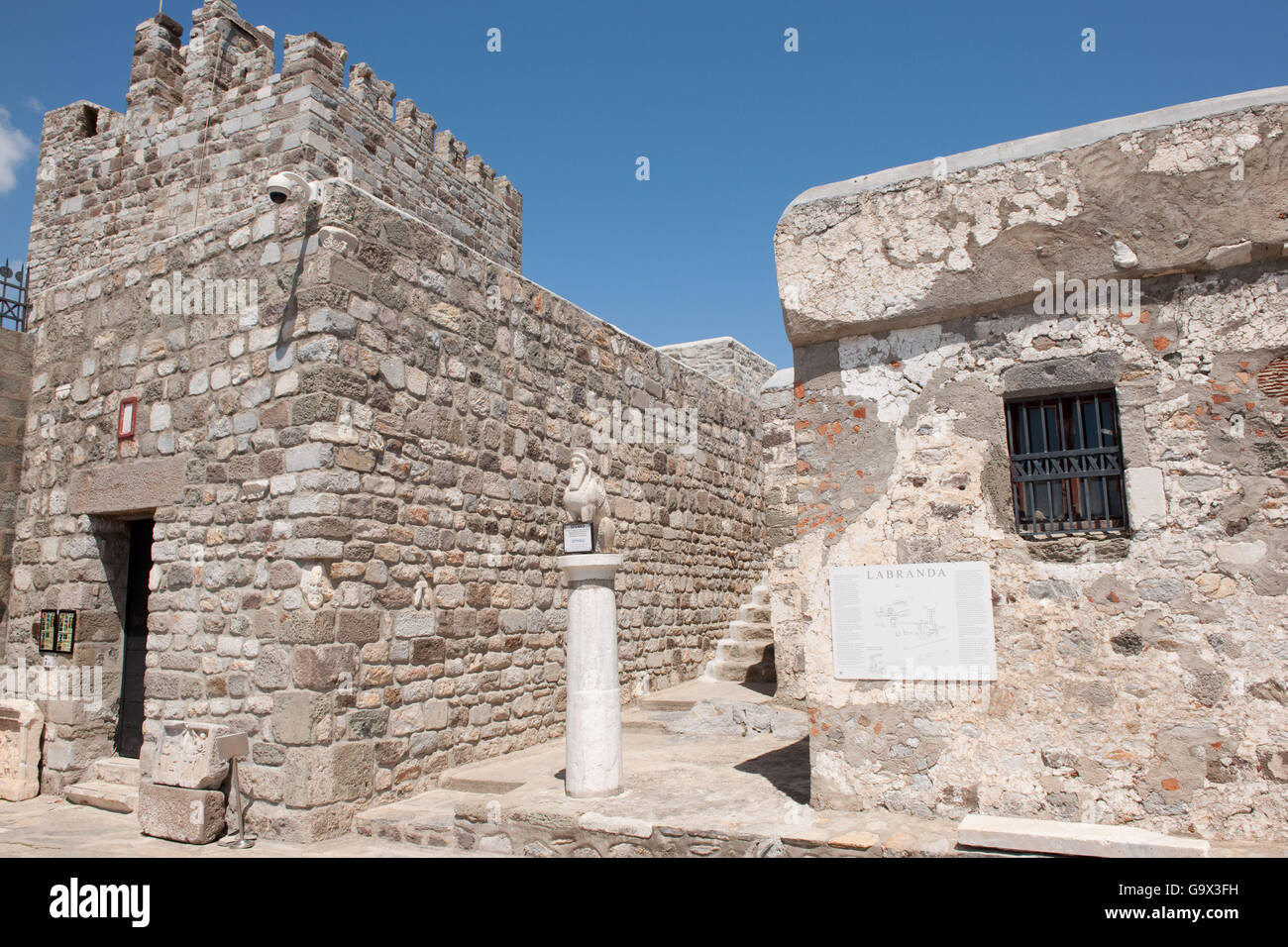 sphinx with beard and wings on column, Bodrum Museum of Underwater ...
