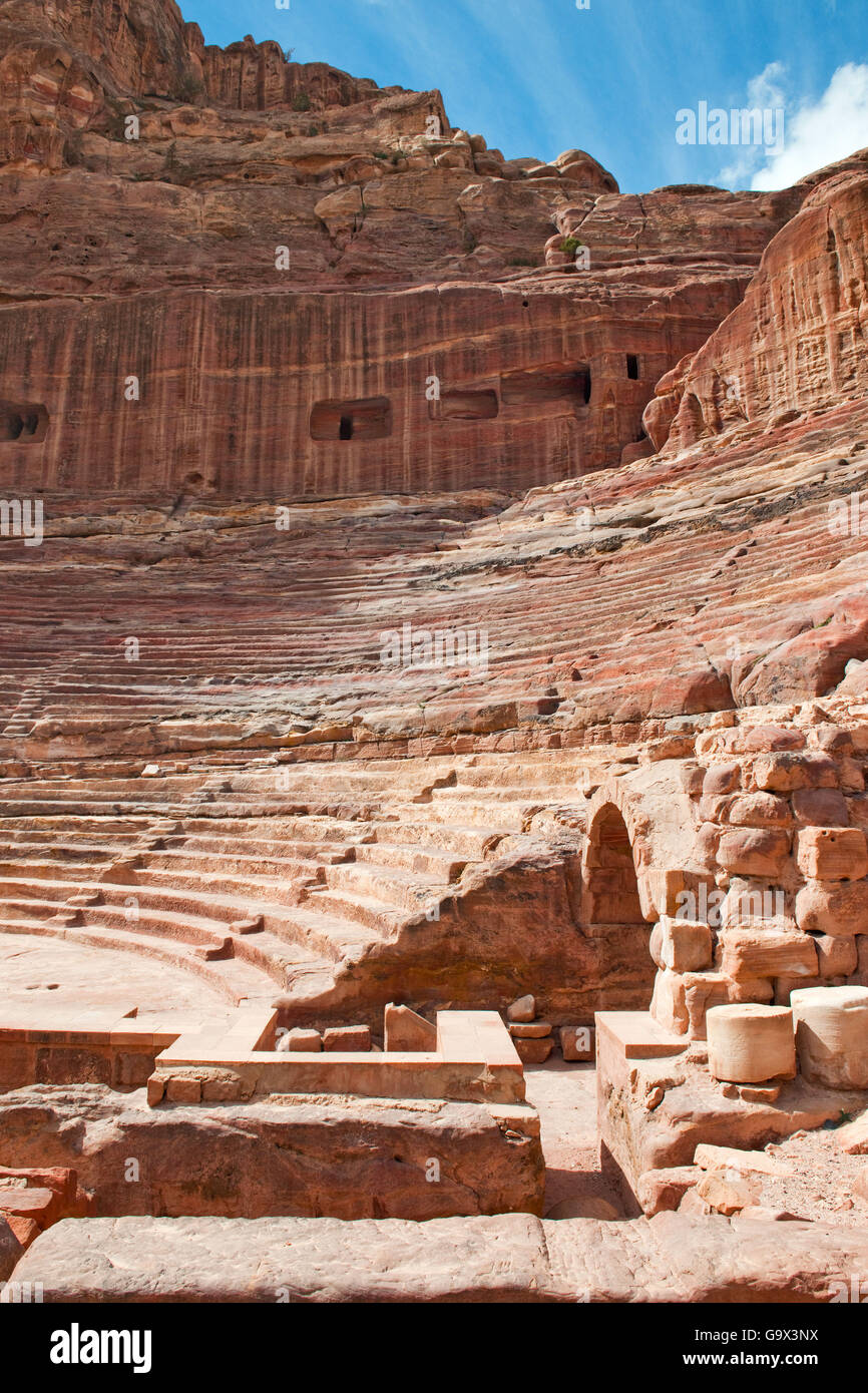 Amphitheatre, sandstone, Petra Archaeological Park, Petra, Jordan, Asia ...