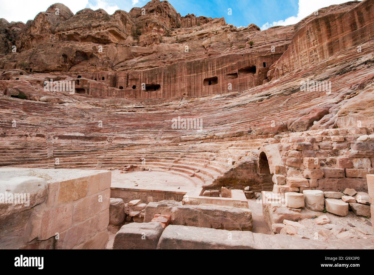 Amphitheatre, sandstone, Petra Archaeological Park, Petra, Jordan, Asia ...