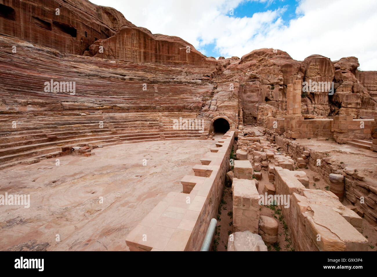 Amphitheatre, sandstone, Petra Archaeological Park, Petra, Jordan, Asia ...