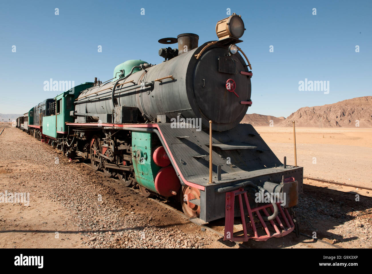 steam locomotive, Hejaz Railway, Wadi Rum, Jordan, Minor Asia Stock ...
