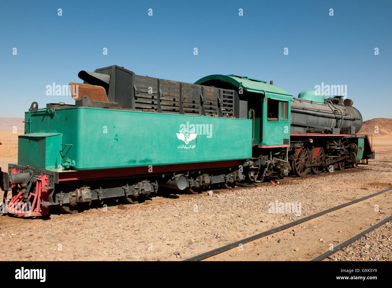steam locomotive, Hejaz Railway, Wadi Rum, Jordan, Minor Asia Stock ...