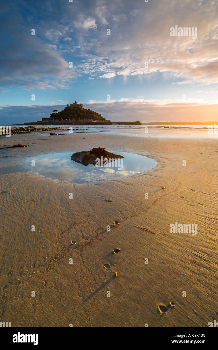 St Michael Mount sunset Stock Photo - Alamy