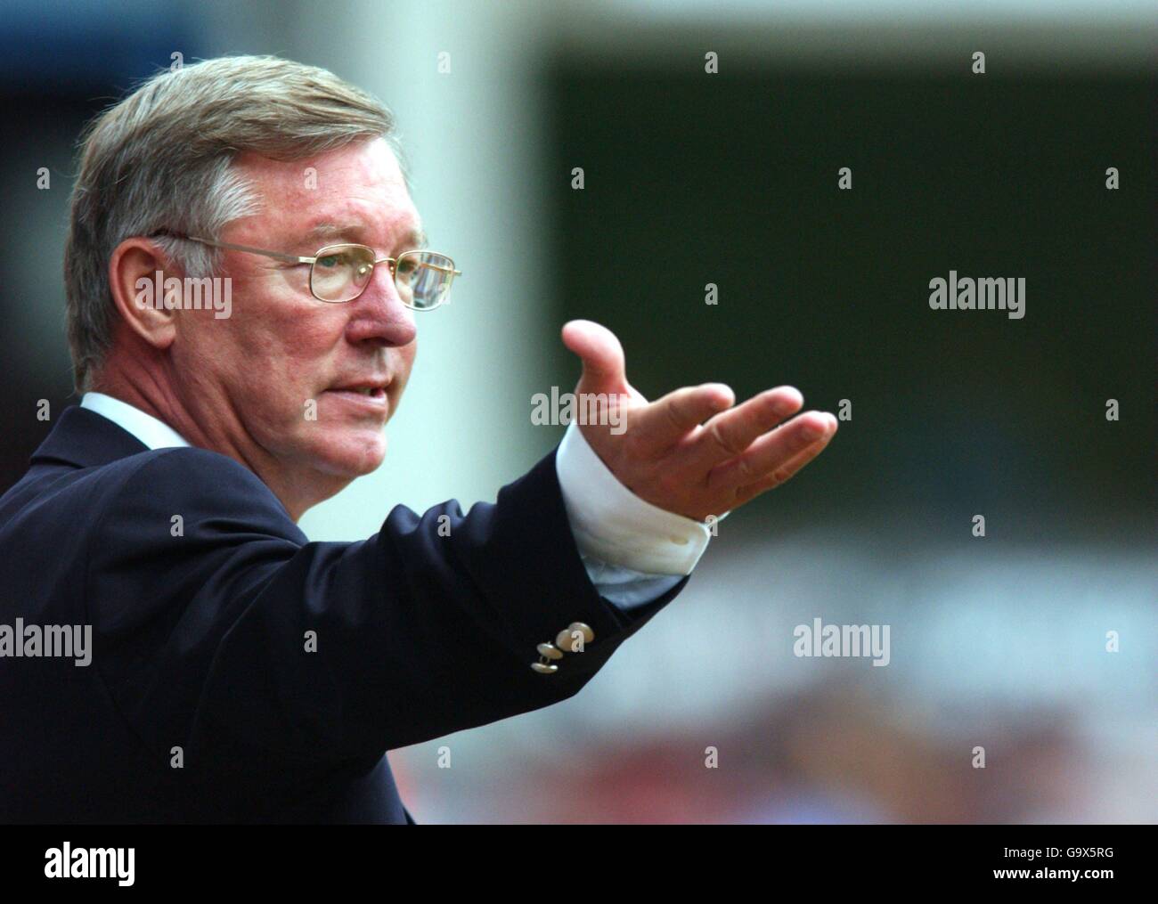 Manchester United manager Alex Ferguson tries to get some life into his ...