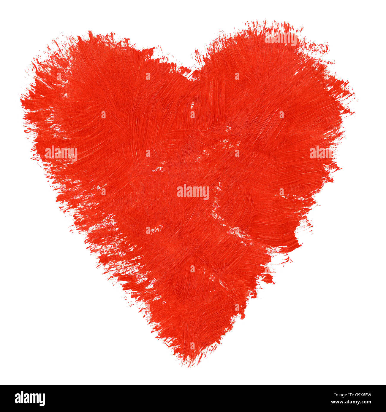 Acrylic hand painted heart symbol isolated on white Stock Photo - Alamy