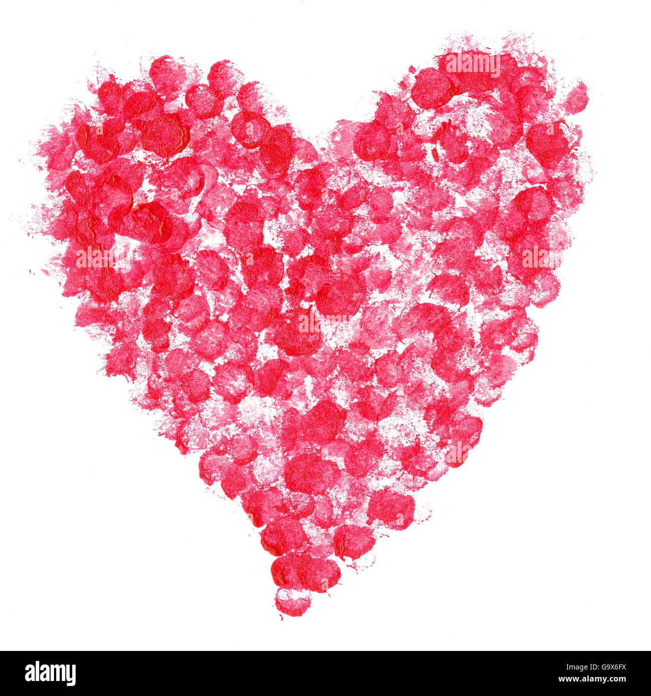 Acrylic hand painted heart symbol isolated on white Stock Photo - Alamy