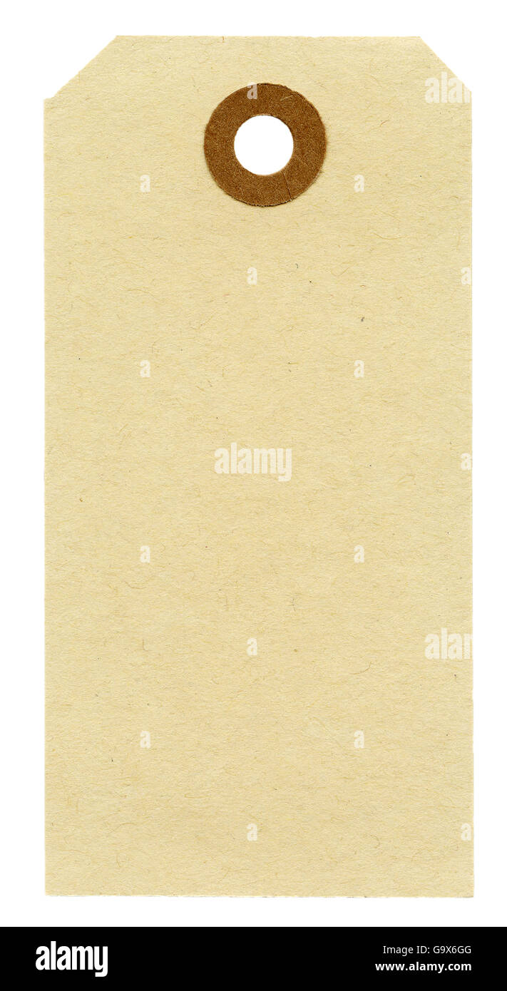 Blank paper tag isolated on white background Stock Photo - Alamy