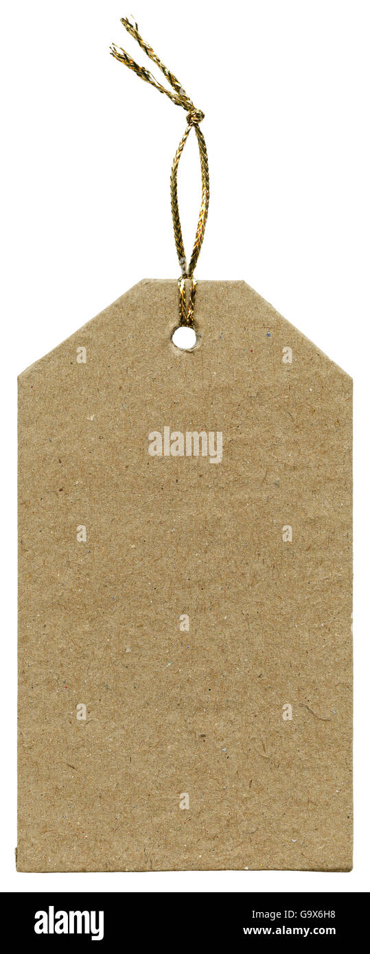 Blank cardboard tag isolated on white background Stock Photo - Alamy
