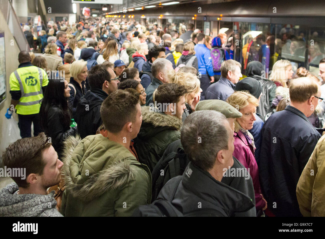 People on The London Underground in London Stock Photo - Alamy
