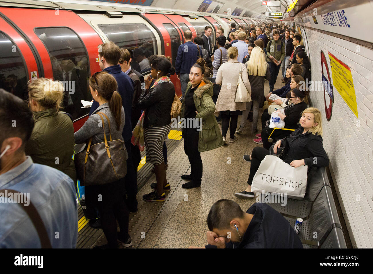 People on The London Underground in London Stock Photo - Alamy