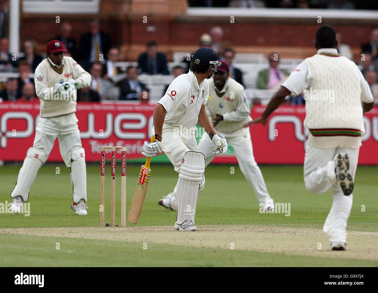 England batsman Alastair Cook is caught out during the First npower ...