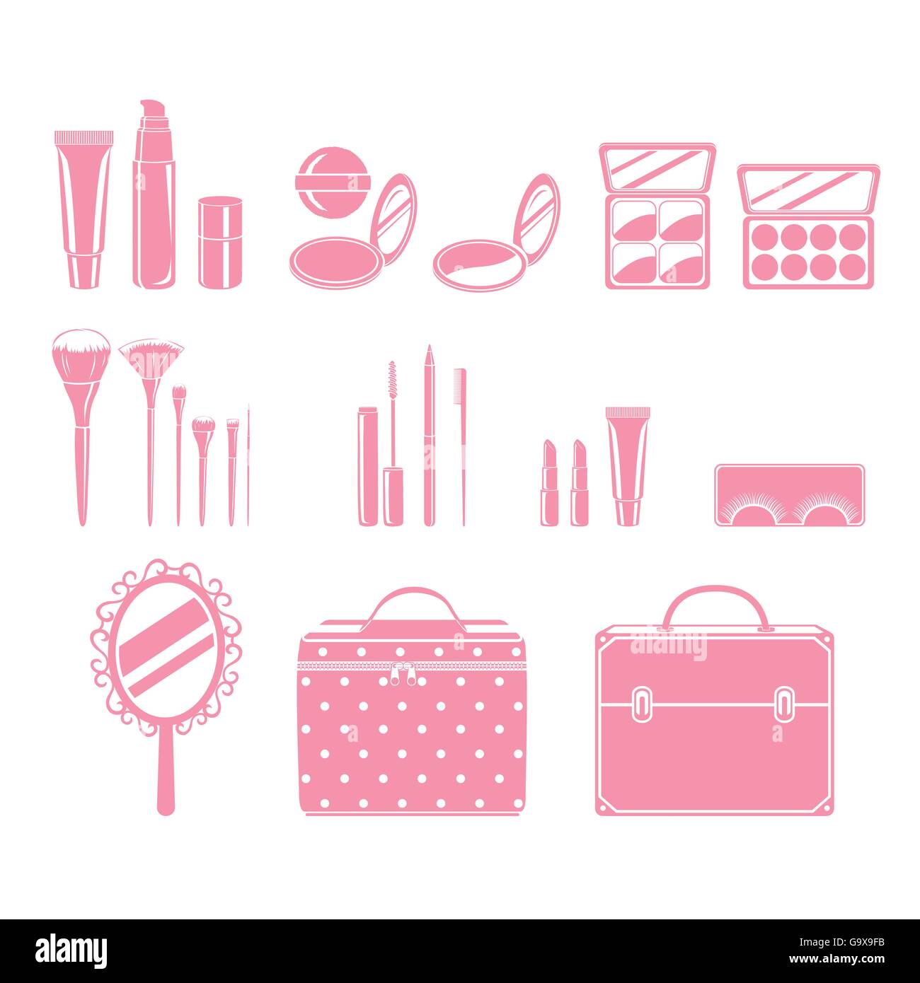 Cosmetic icons set hi-res stock photography and images - Alamy