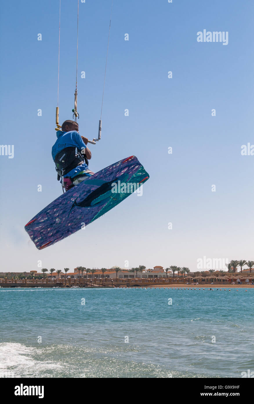 Man jumping on a kiteboard Stock Photo - Alamy