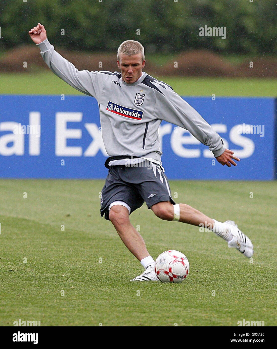 England's David Beckham in action during the training session at London ...