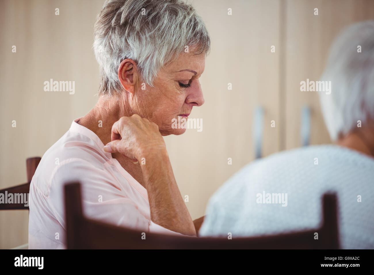 Side of a senior looking sad woman Stock Photo - Alamy