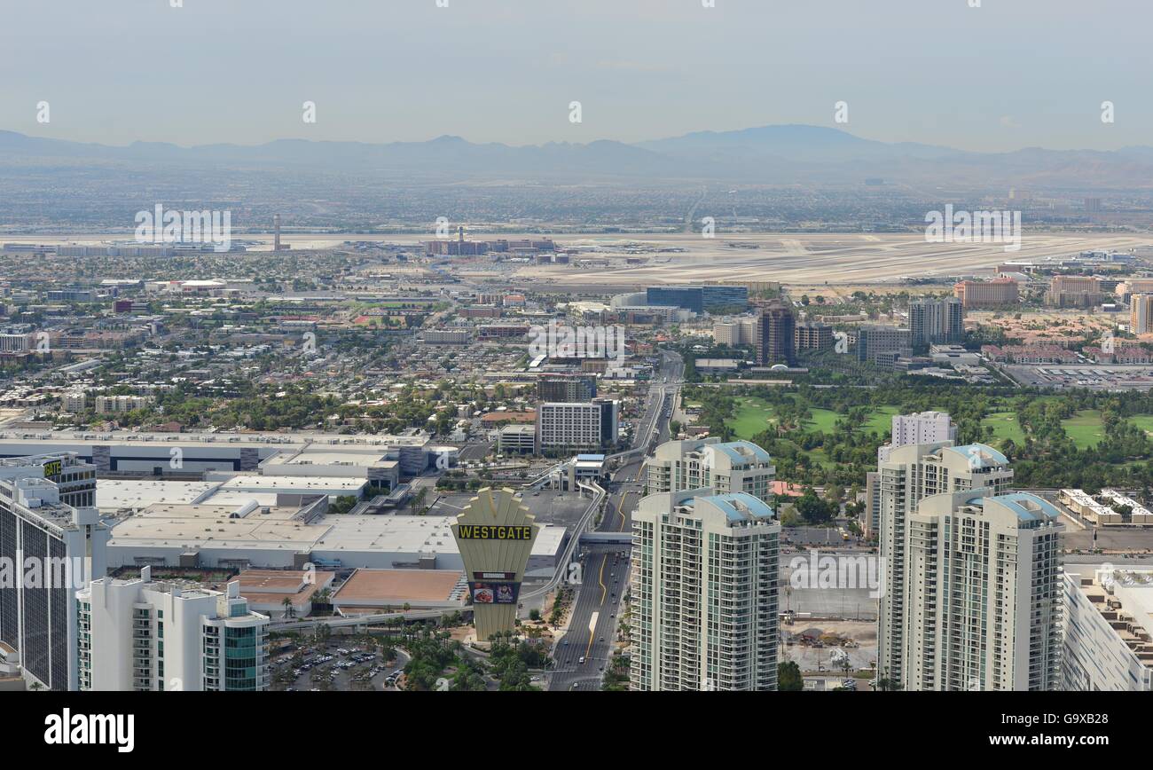 A Panoramic view of Las Vegas from the Stratosphere Tower Stock Photo ...