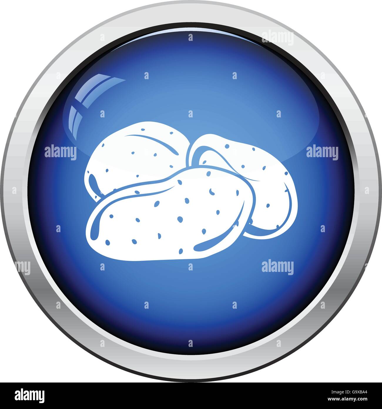 Potato icon. Glossy button design. Vector illustration Stock Vector ...