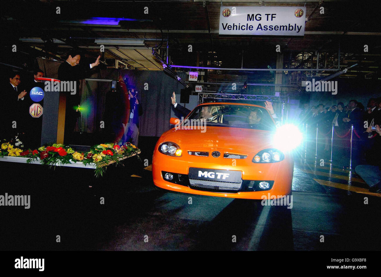 Leader of Birmingham City Council Mike Whitby drives the first MG TF ...