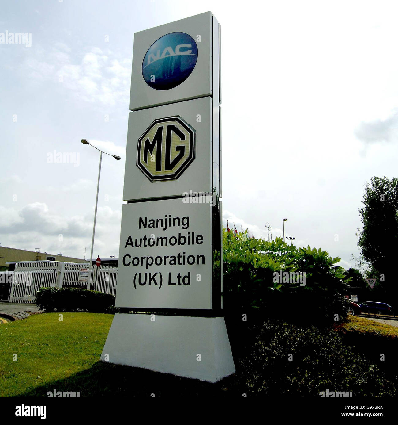 The sign outside the Longbridge Plant in Birmingham as the first MG TF ...
