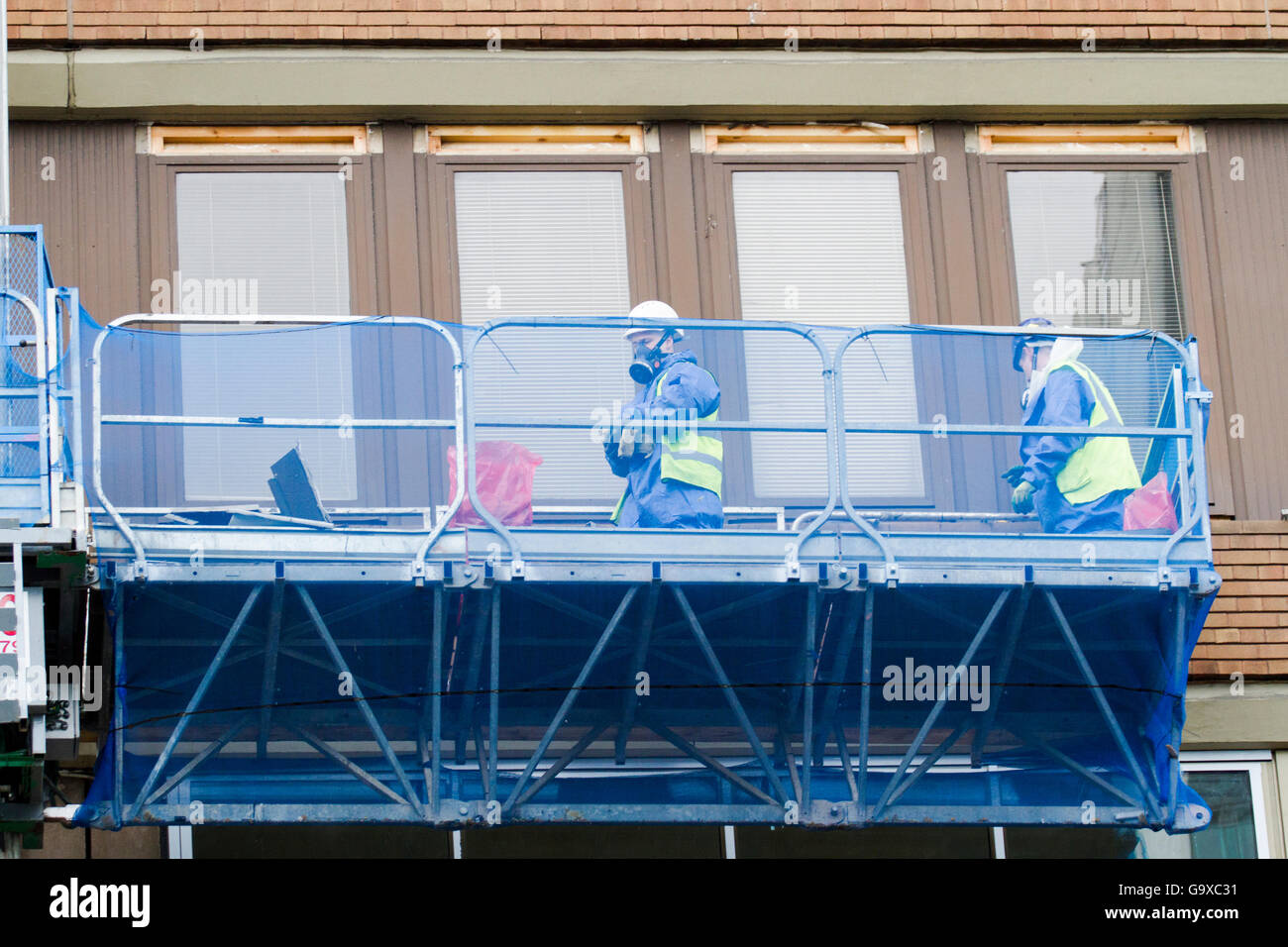 Man working at height with health & safety apparatus ppe Stock Photo ...