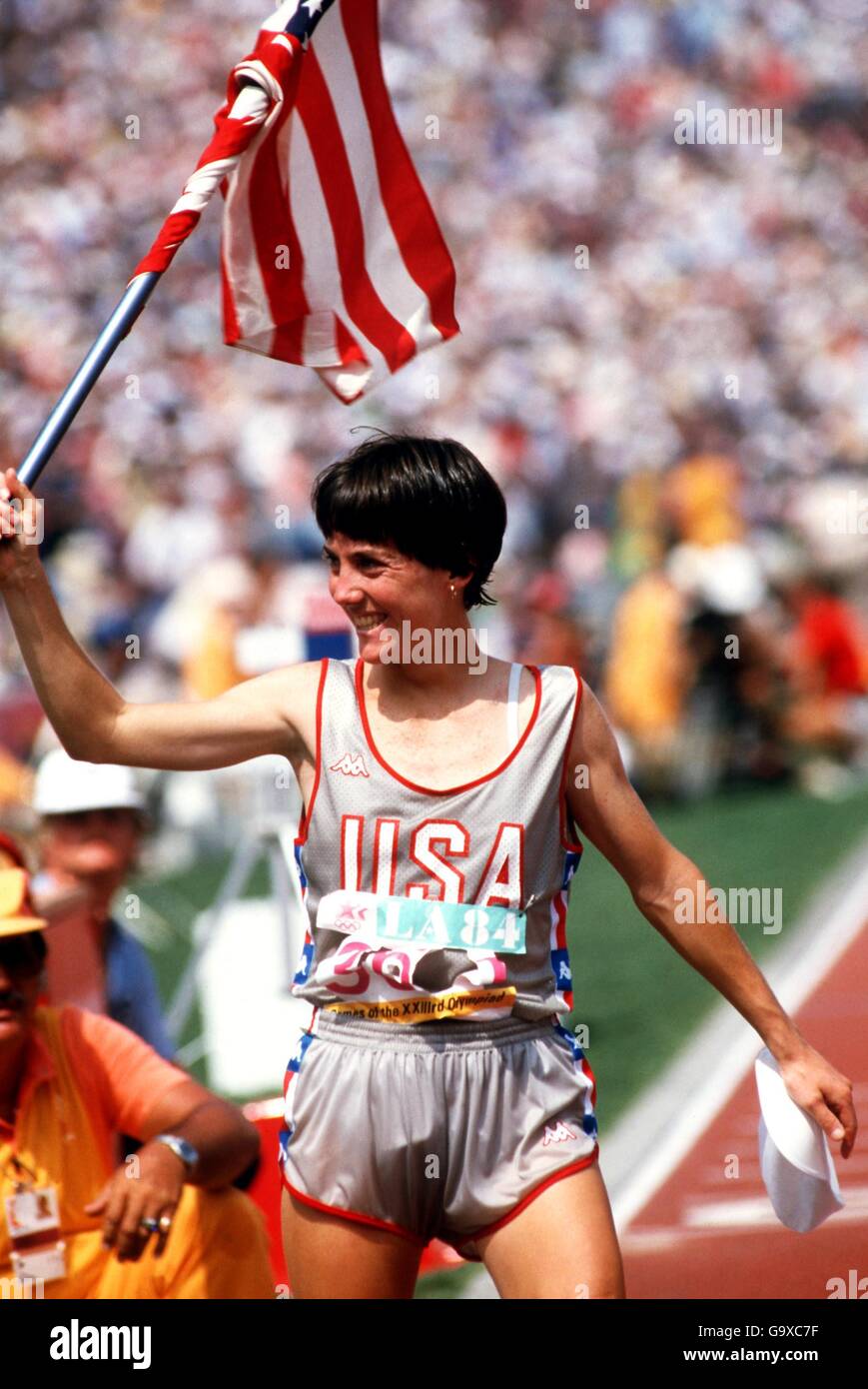 Athletics - 1984 Los Angeles Olympics - Marathon Stock Photo - Alamy