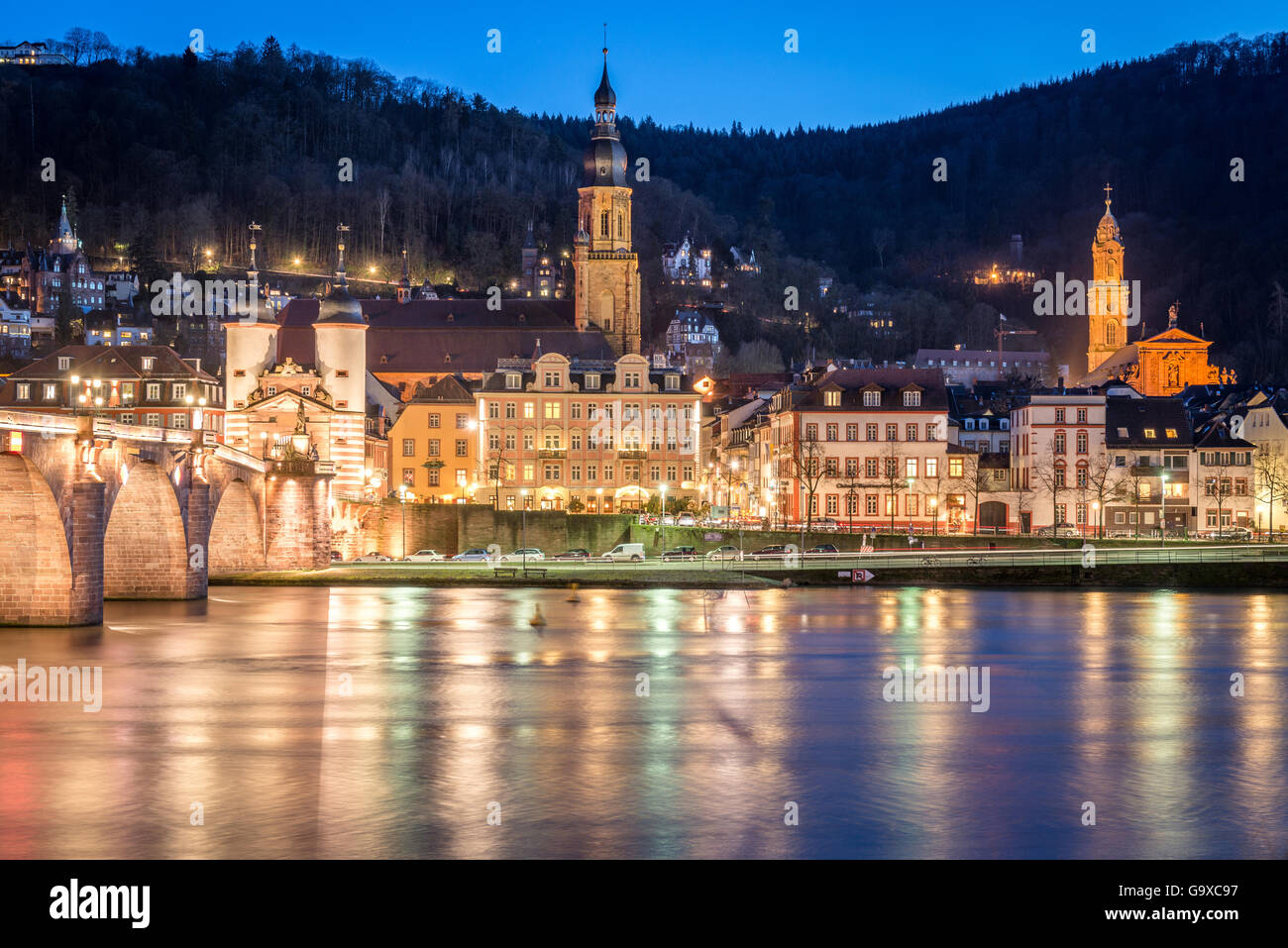 Heidelberg at Night Stock Photo - Alamy