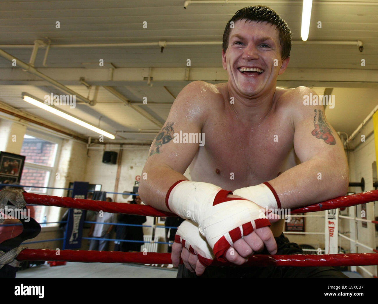 Boxing ricky hatton press day bettabodies gym hi-res stock photography ...