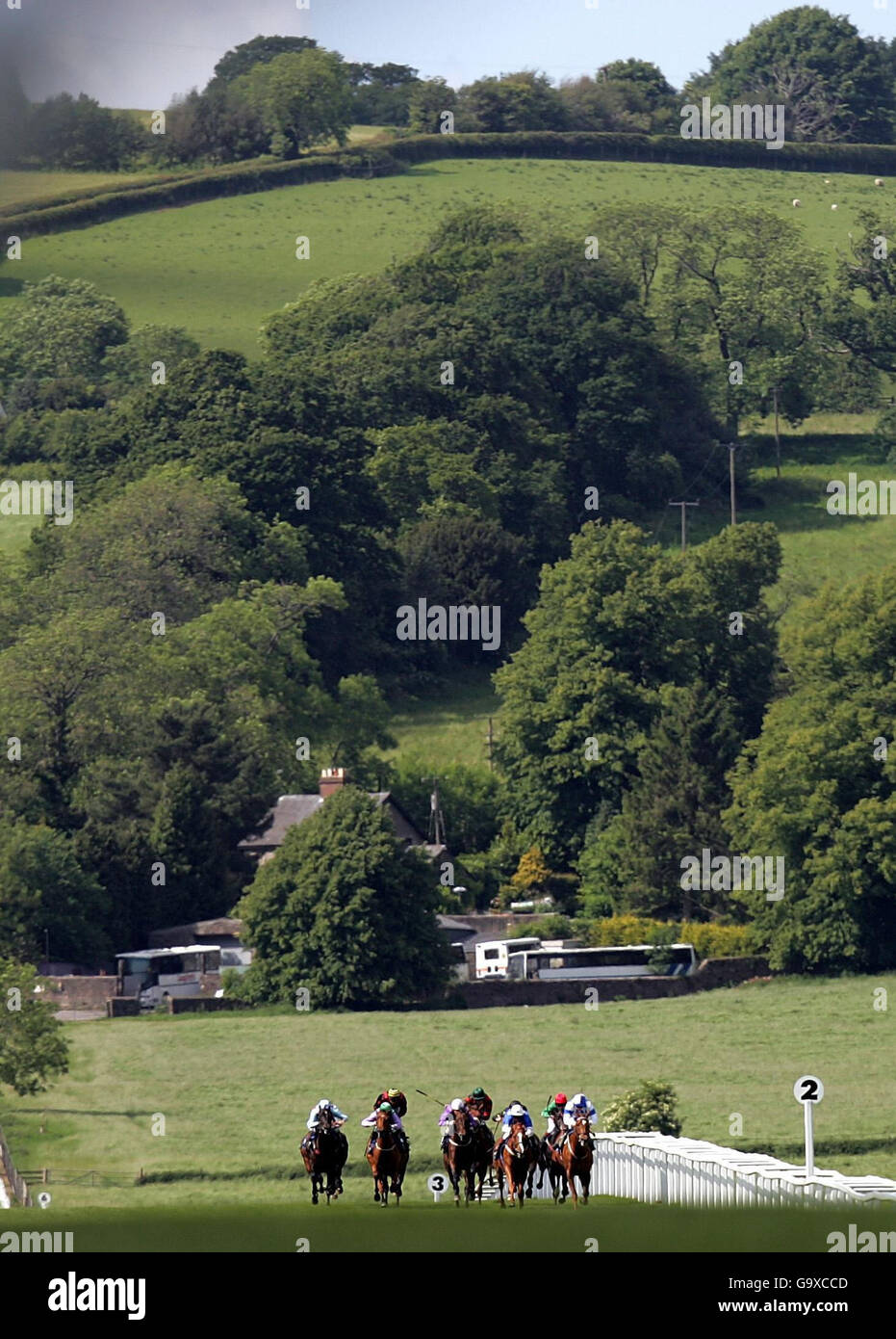Runners riders in the handicap at chepstow racecourse hi-res stock ...