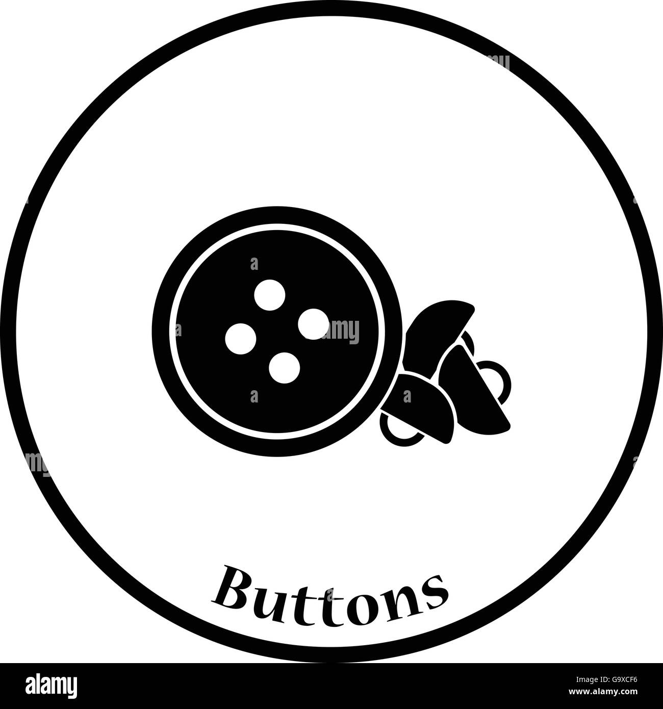 Sewing buttons icon. Thin circle design. Vector illustration Stock ...