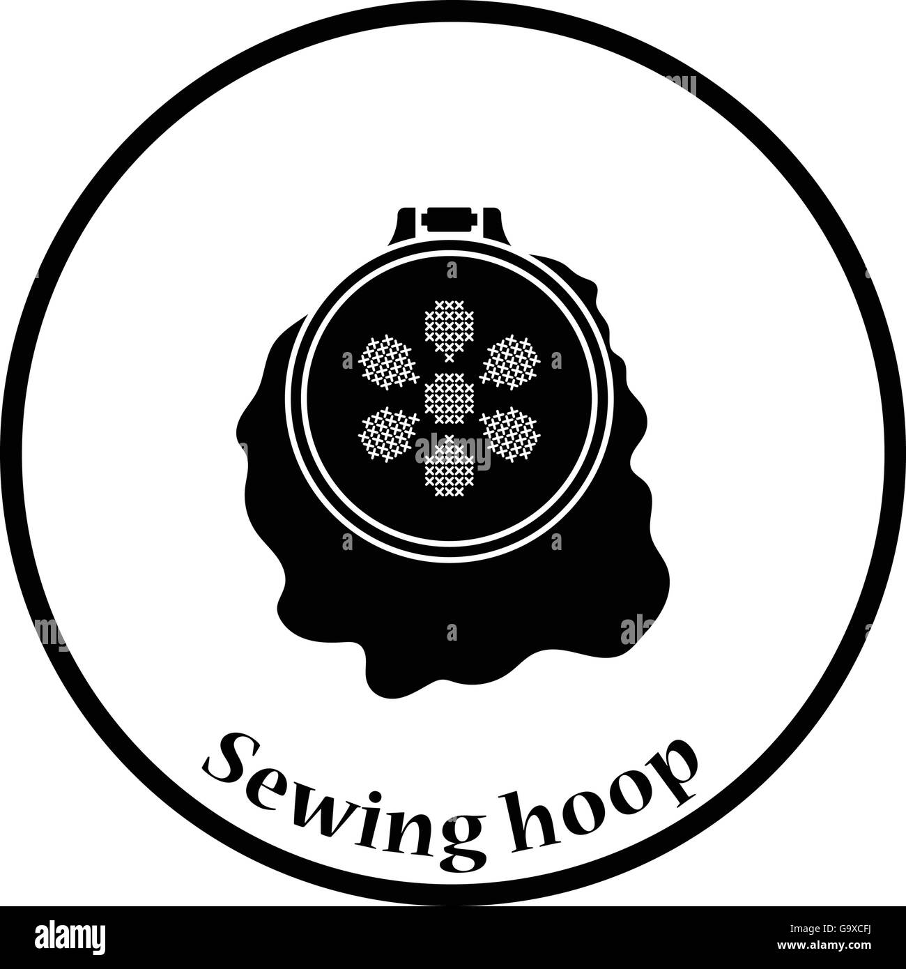 Sewing hoop icon. Thin circle design. Vector illustration Stock Vector ...