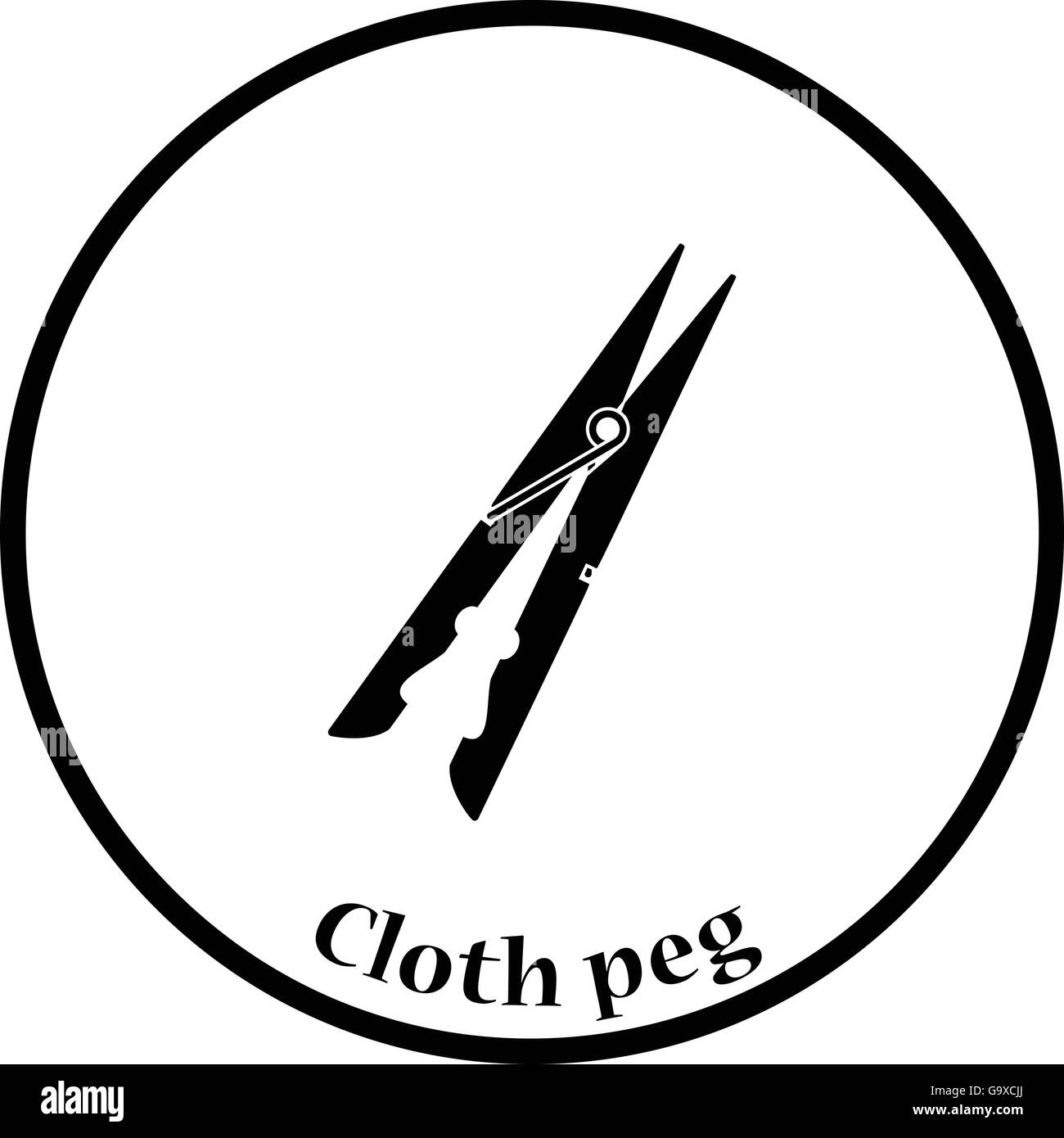 Cloth peg icon. Thin circle design. Vector illustration Stock Vector ...