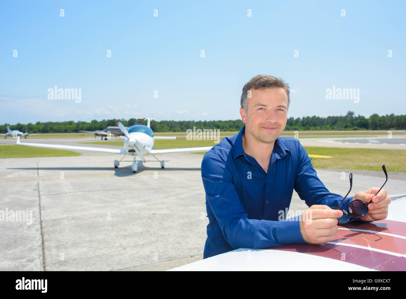 man and airplanes Stock Photo - Alamy