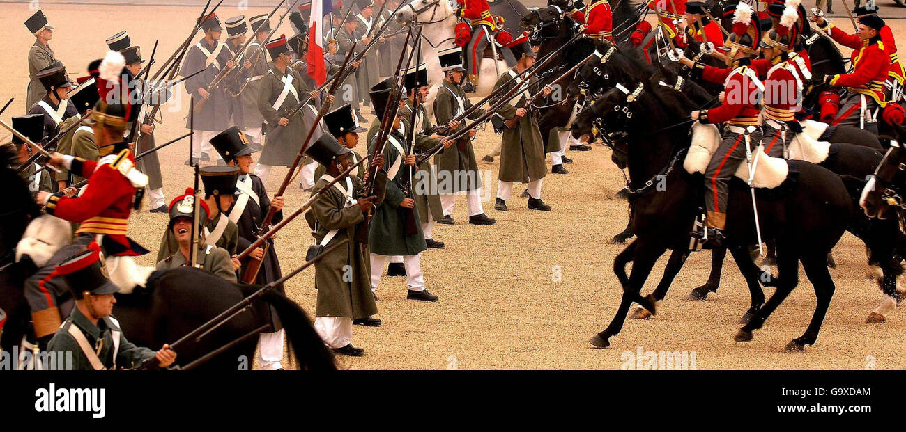 A mass of British Cavalry smash through French infantry lines in a re ...