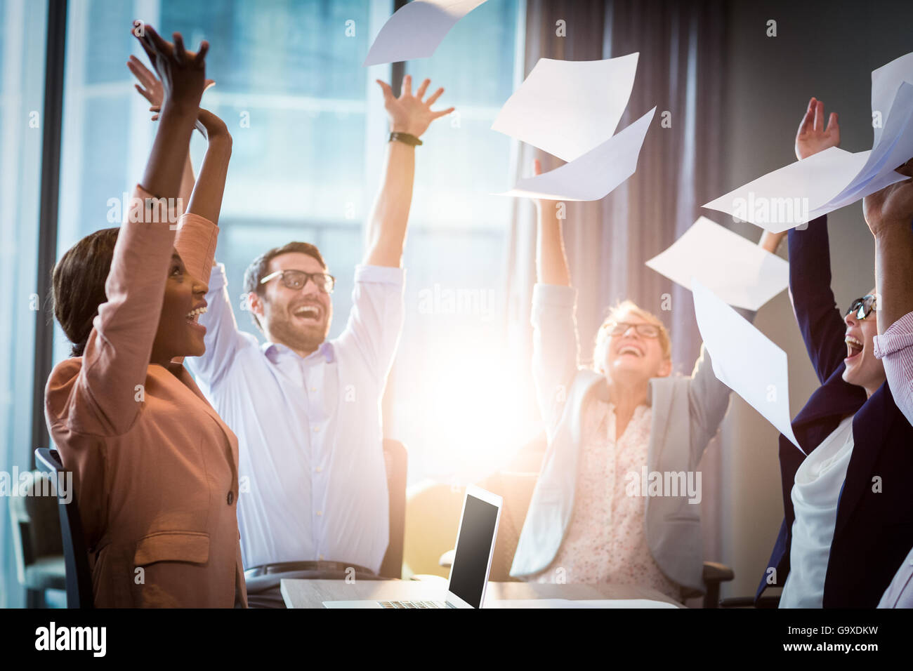Throwing papers in the air hi-res stock photography and images - Alamy