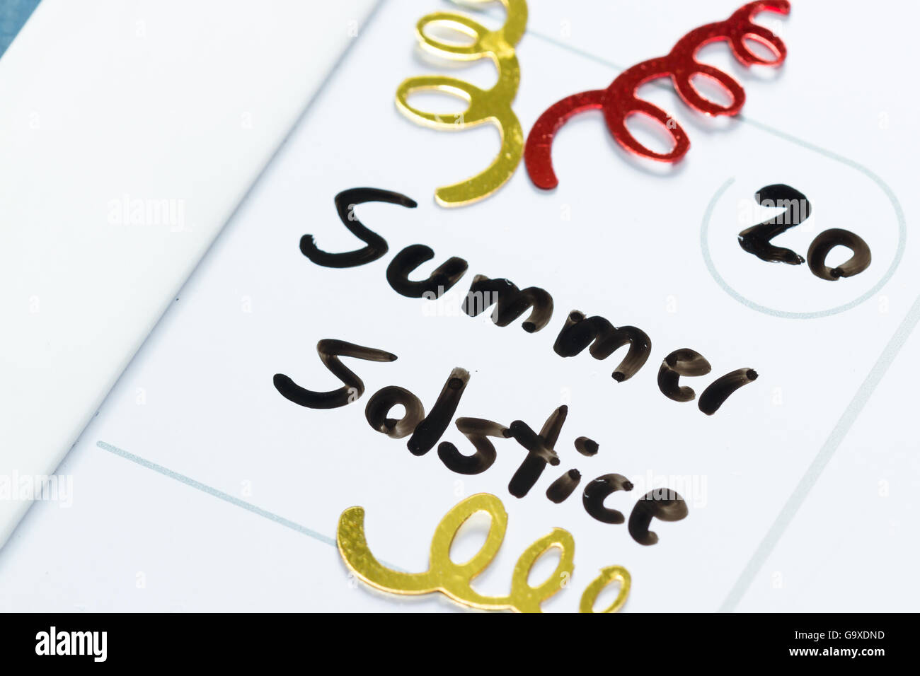 close up of a daily planner or calendar with a hand written message for ...