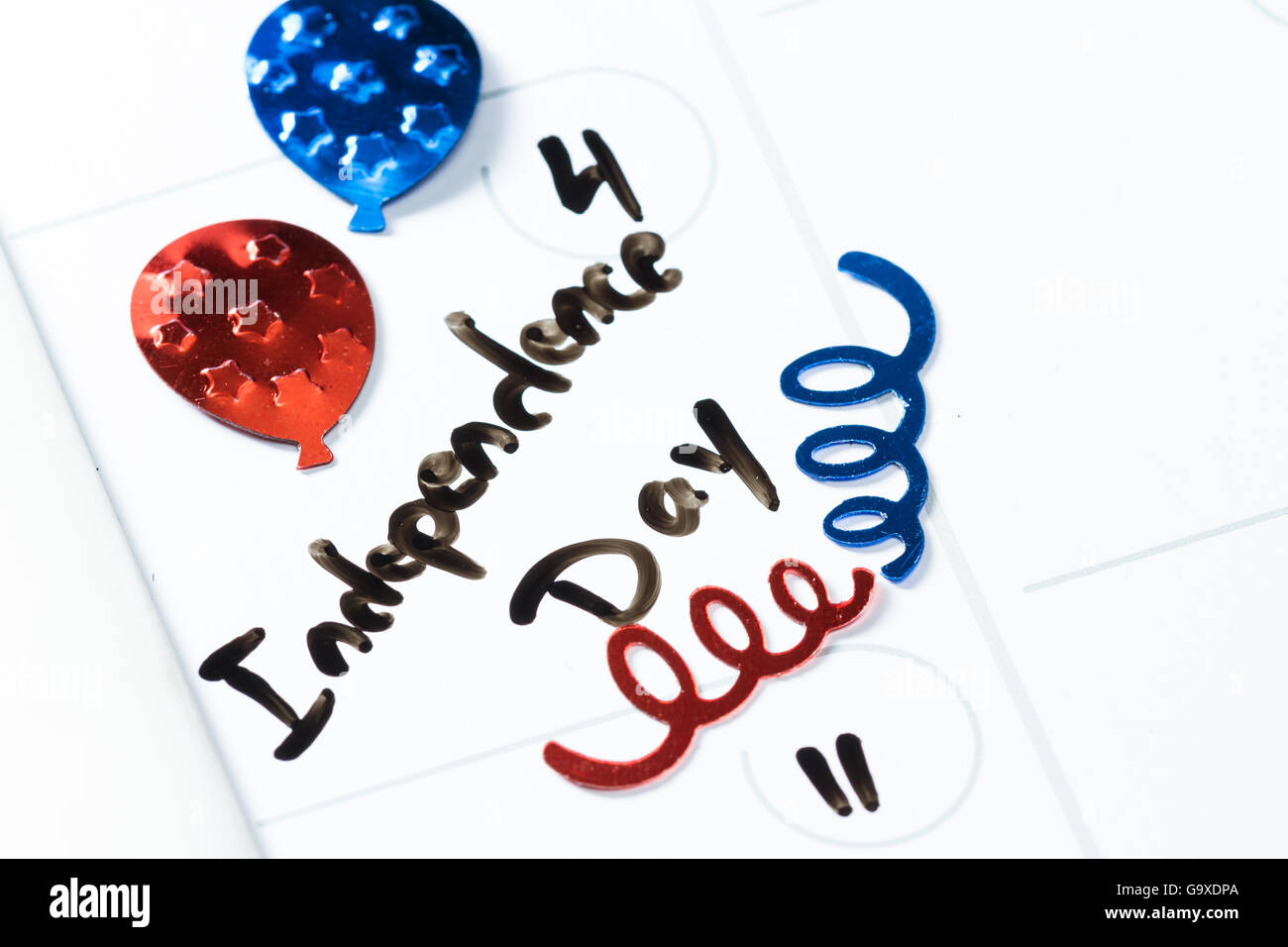 close up of a daily planner or calendar with a hand written message for ...